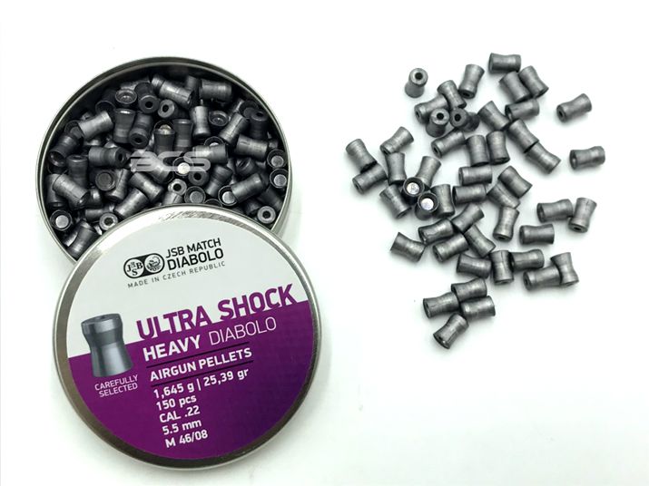 JSB ULTRA SHOCK HEAVY 5.5mm/.22 平頭 鉛彈 喇叭彈 150入 – 甲武玩具店
